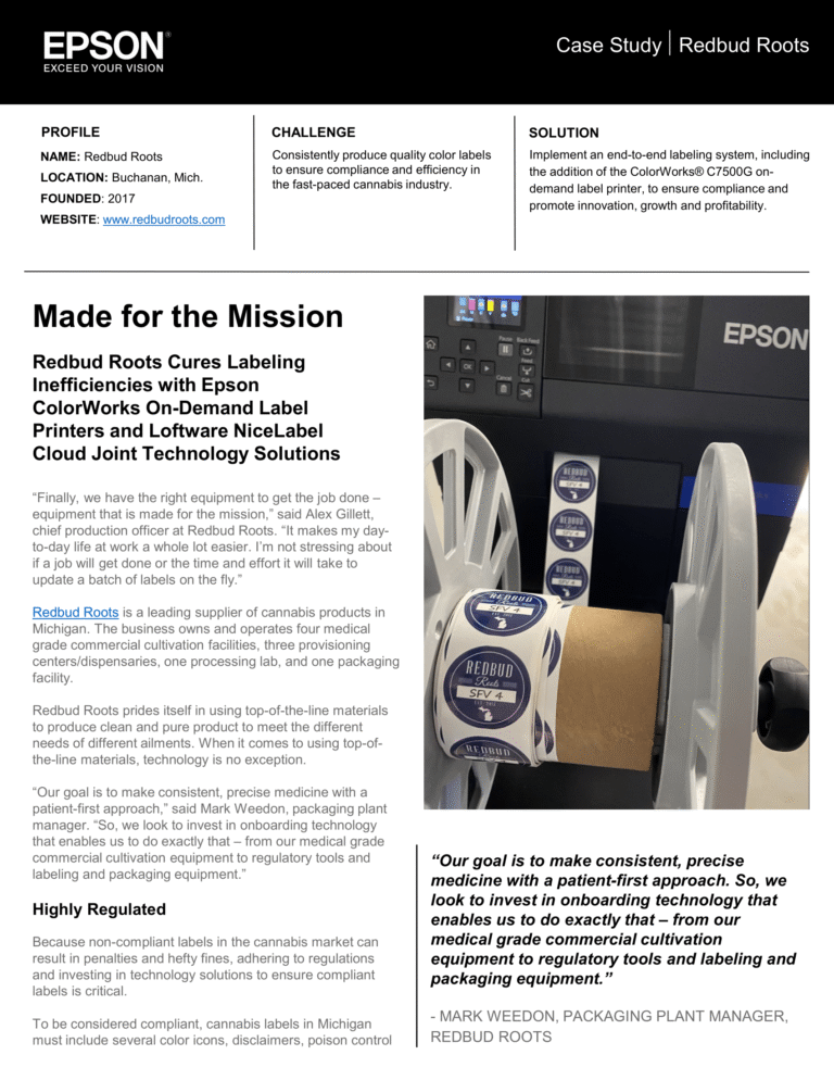 Redbud Roots Epson + Loftware Case Study | IPSi Scan